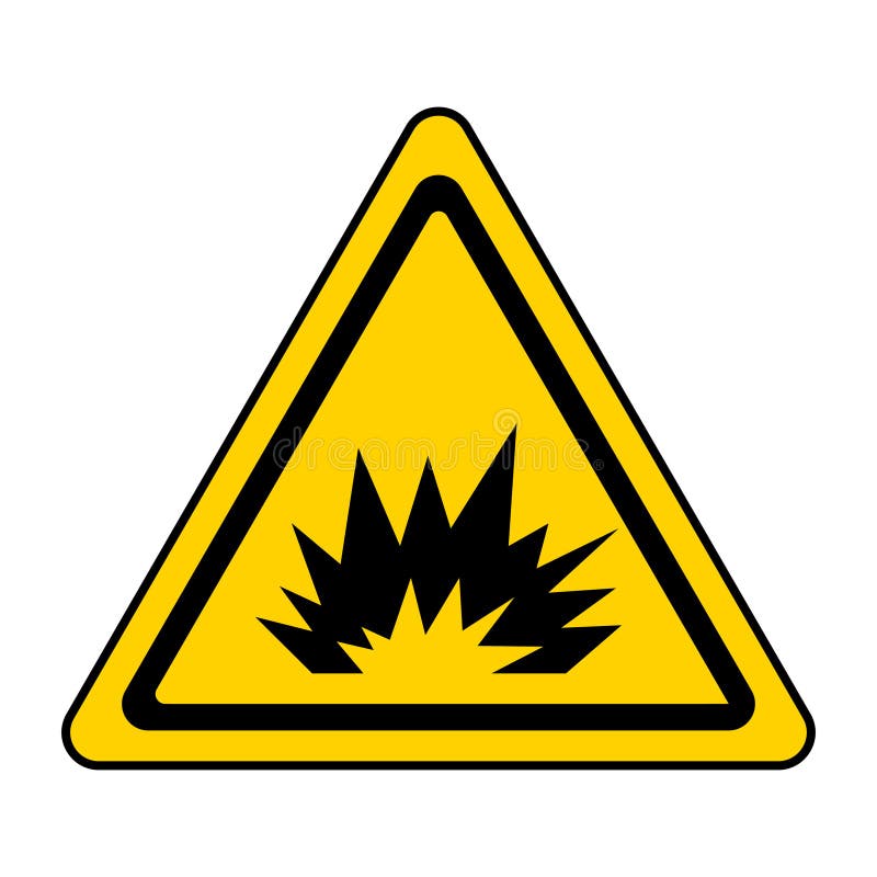 Warning Sign Caution Explosion, Triangular Sign Explosion Indicating ...