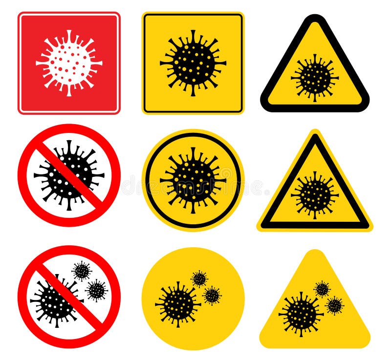 Warning Sign,caution Outbreak Coronavirus Covid 19 Stock Vector ...