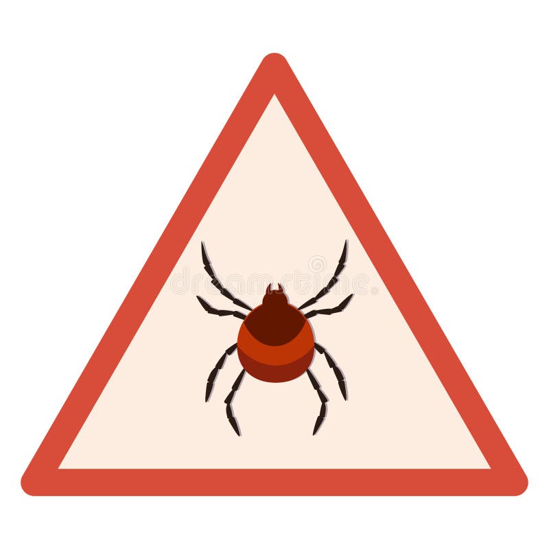 A Set of Vector Warning Signs Against Ticks. Vector Graphics. Stock ...
