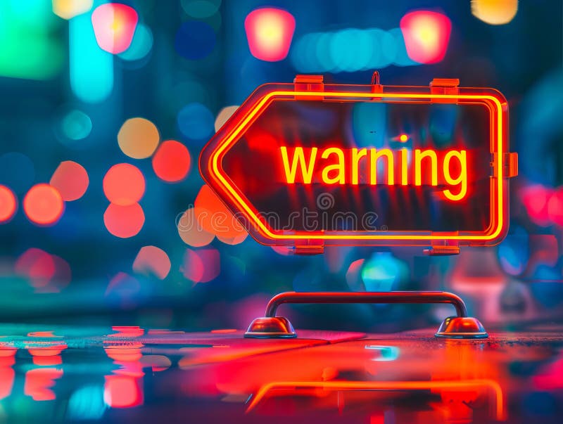 Warning Sign on a City Street Stock Photo - Image of outdoor, vehicle ...