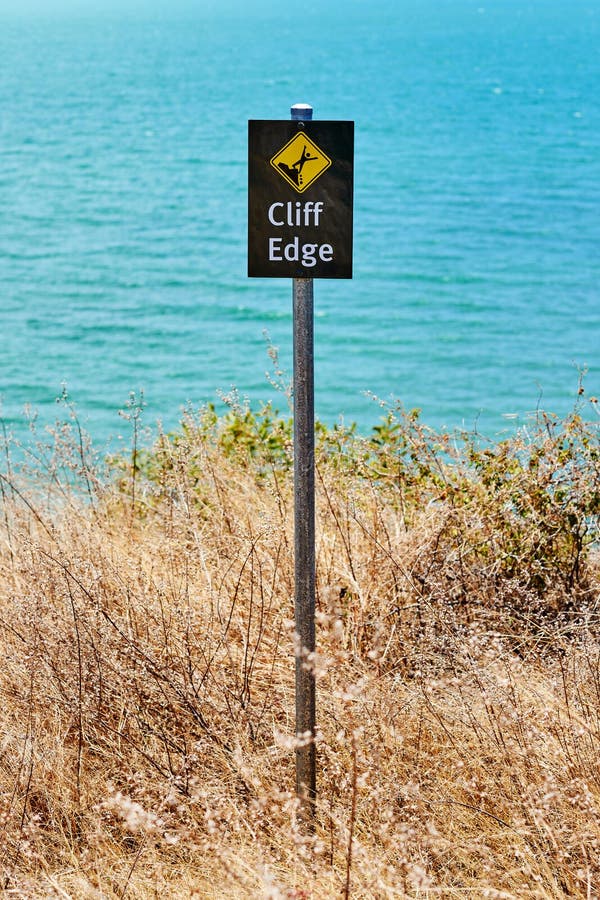 Warning sign cliff edge stock image. Image of edge, coast - 46256839