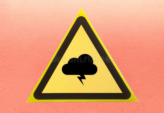 Warning Sign "clouds or Thunderclouds" in the Form of a Yellow Triangle ...