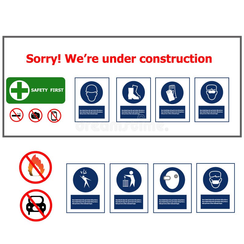 Warning sign construction stock vector. Illustration of safe - 89887688