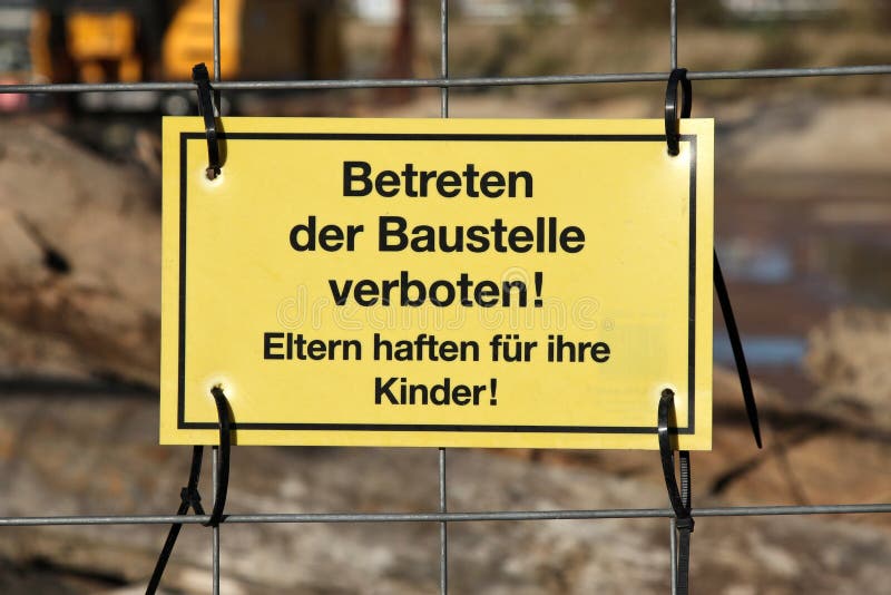 Warning Sign at Construction Site Stock Image - Image of sector ...