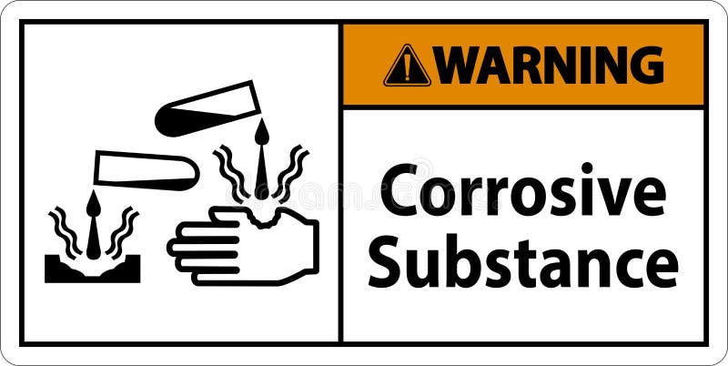 Warning Sign Corrosive Substance on White Background Stock Vector ...