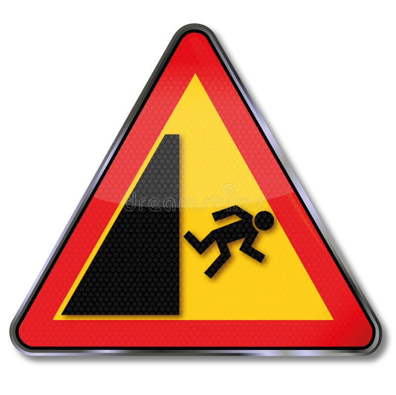 Warning of risk of falls stock vector. Illustration of pictogram - 66827744