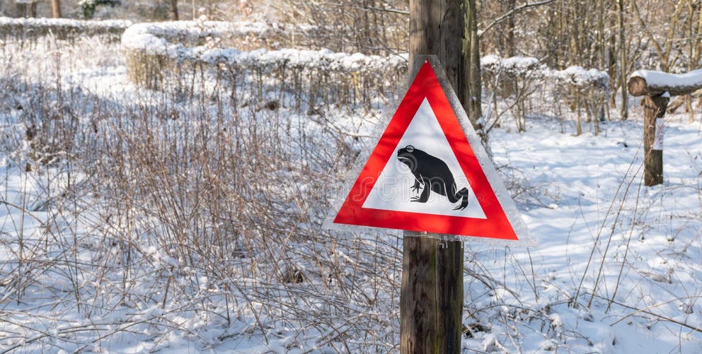 Warning Sign for Crossing Toads and Frogs. Stock Photo - Image of sign ...