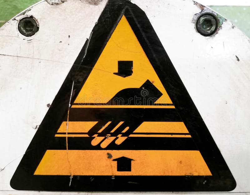 Warning Sign Cutting of Hands Stock Image - Image of break, heavy ...