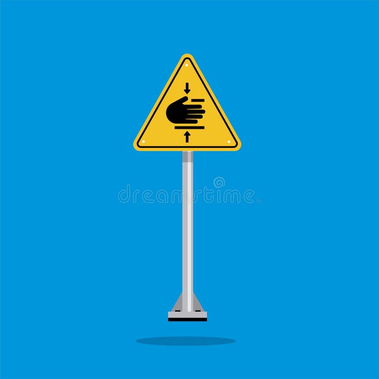 Warning Sign of Danger of Being Trapped Objects on a Yellow Triangle ...