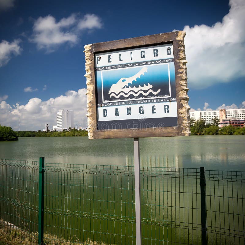 Warning Sign - Danger Crocodiles Editorial Photography - Image of ...