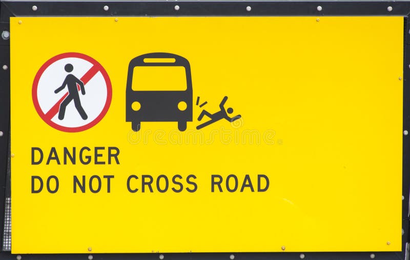 Warning sign watch for bus stock photo. Image of taxi - 131340046