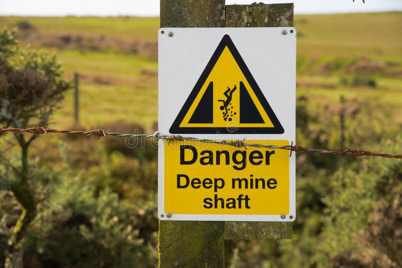 Warning Sign Danger Deep Mine Shaft Stock Image - Image of close, hill ... Warning Sign Danger Deep Mine Shaft Stock Image - Image of close, hill ...