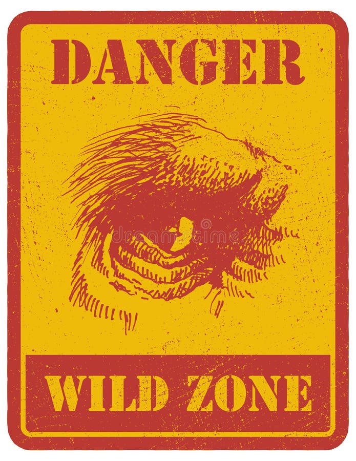 Warning Sign. Danger Signal with Gorilla. Eps 8 Stock Vector ...