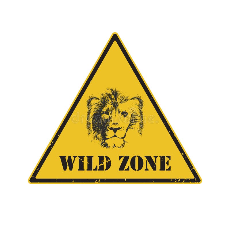Warning Sign. Danger Signal With Lion Stock Vector - Image: 50546746