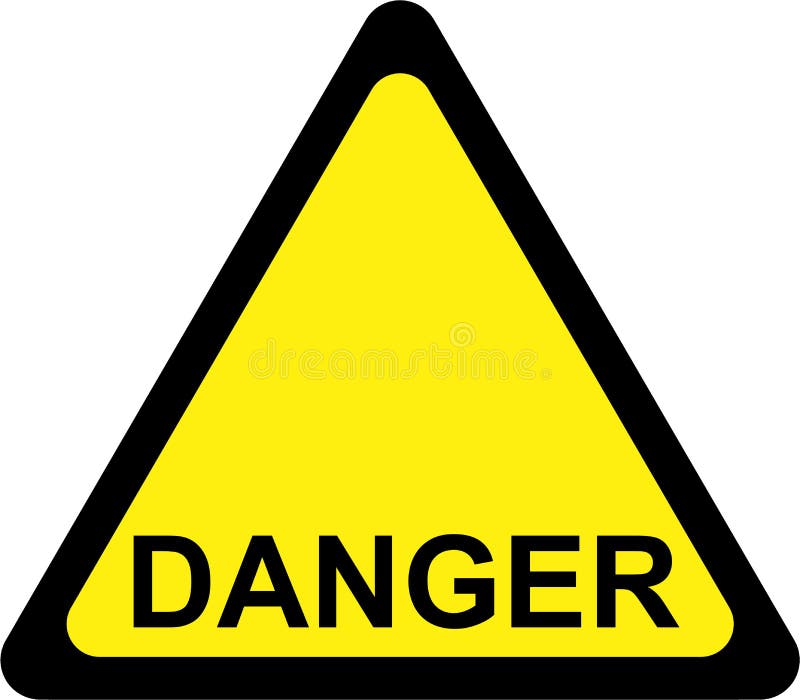 Warning Sign with Danger Text Stock Illustration - Illustration of text ...