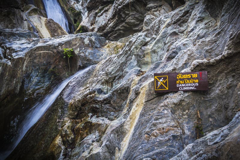 Waterfall warning sign stock photo. Image of overlooking - 44666