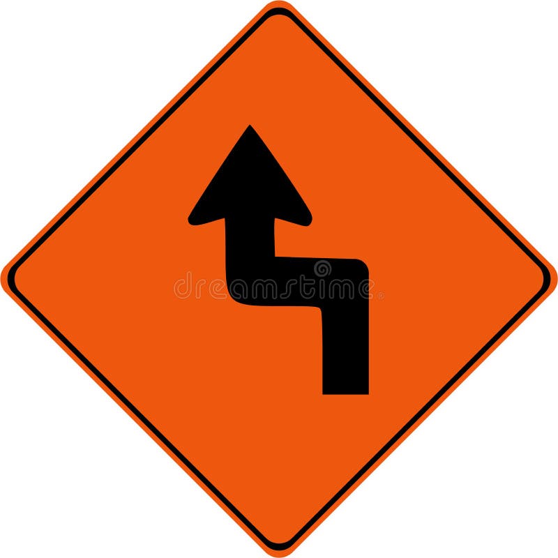 Warning Sign with Dangerous Curves Stock Illustration - Illustration of ...