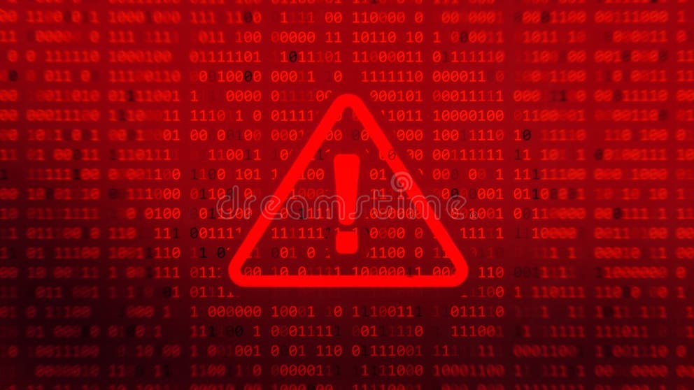 Warning Sign Data Unlocking Hackers. Security Protection Concept Stock ...