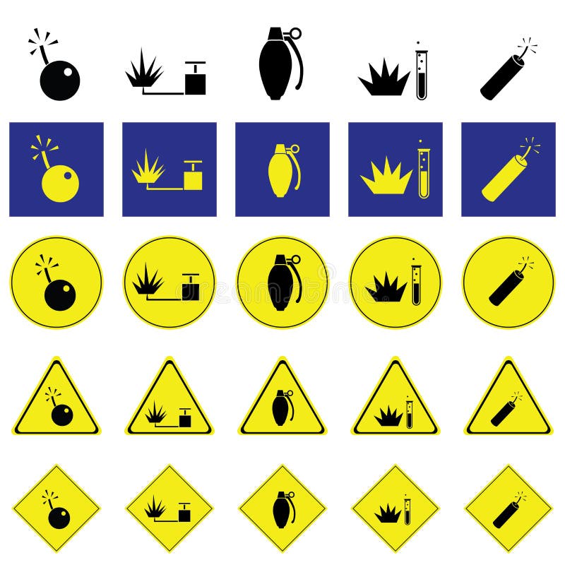 Warning Sign of Detonated Bomb Stock Vector - Illustration of detonate ...