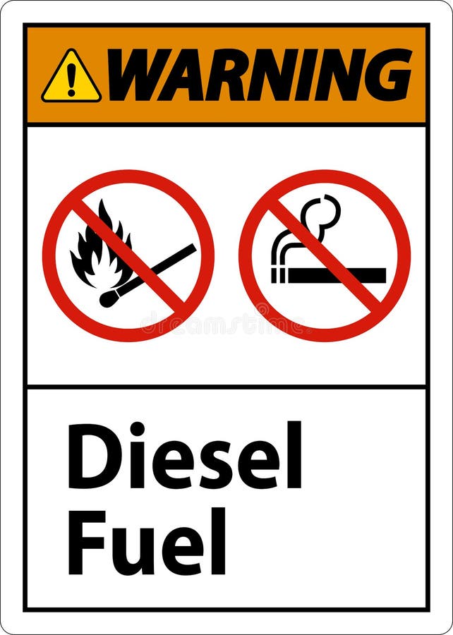 Warning Sign Diesel Fuel on White Background Stock Vector ...