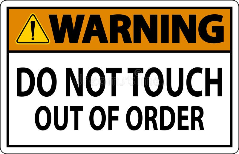 Warning Do Not Touch Cable Sign on White Background Stock Vector ...