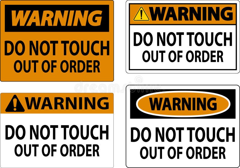 Warning Do Not Touch Cable Sign on White Background Stock Vector ...