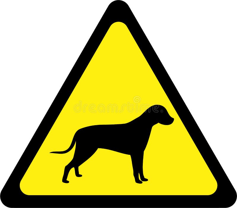 Warning sign with dog stock illustration. Illustration of icon - 129359147