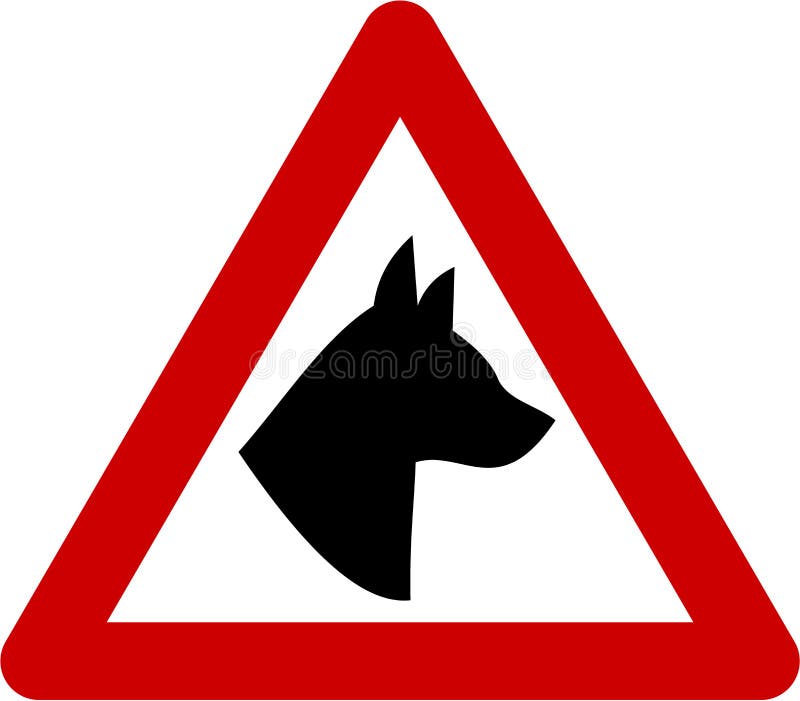 Warning sign with dog stock illustration. Illustration of alert - 95139903