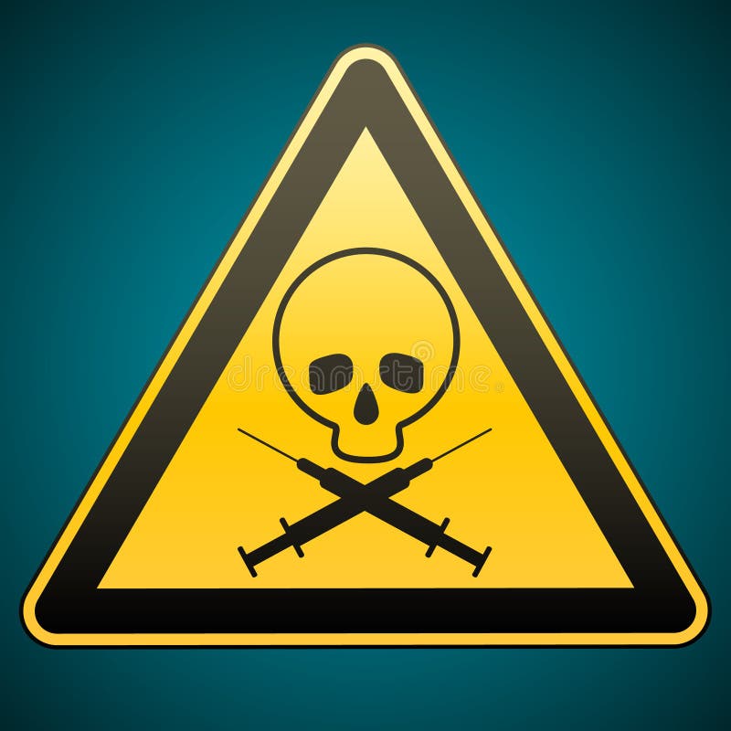 Warning Sign. Drug Addiction and AIDS. Caution - Danger. Vector ...