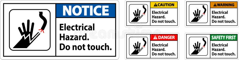Warning Sign Electrical Hazard. Do Not Touch Stock Vector ...