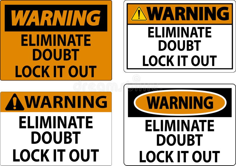 Warning Lock Out Label Sign on White Background Stock Vector ...