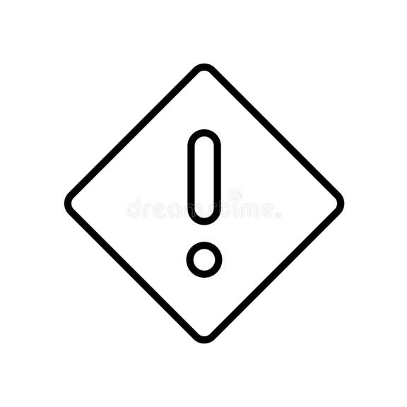 Warning Sign with Exclamation Mark in a Cautionary Diamond Shape Stock ...