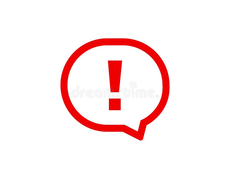Warning Sign with Exclamation Mark Inside Speech Bubble Stock Vector ...