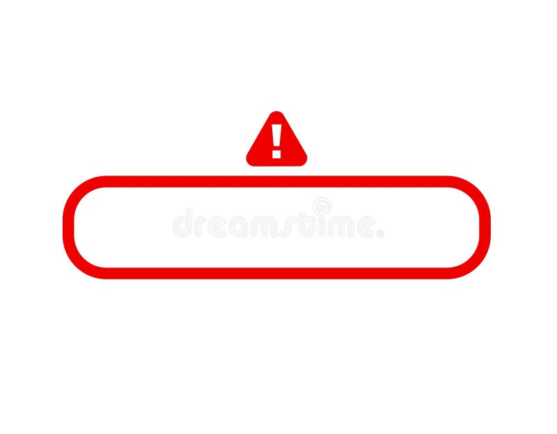 Warning Sign with Exclamation Marks in Red Outline Frame Stock Vector ...