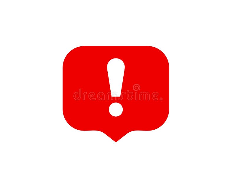Warning Sign with Exclamation Mark in Red Bubble Icon Stock Vector ...