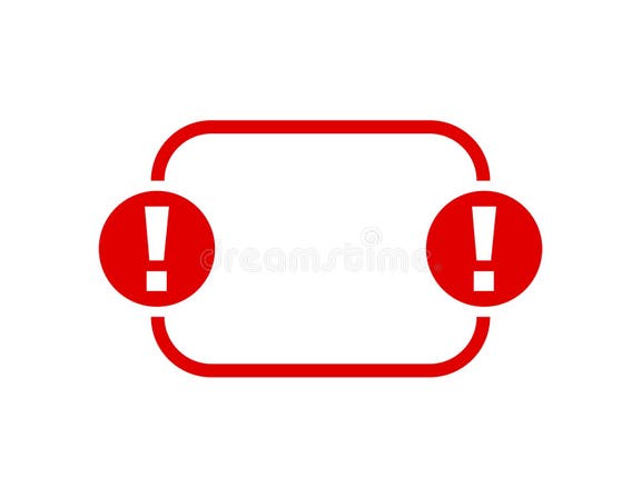 Warning Sign with Exclamation Marks in Red Framework Stock Vector ...