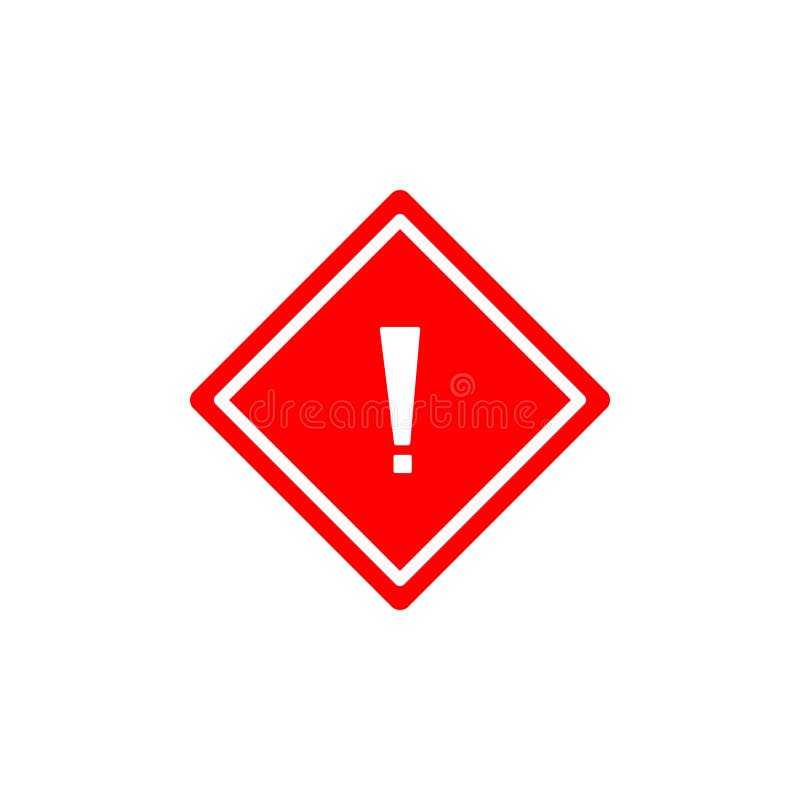 Warning Sign with Exclamation Point Stock Illustration - Illustration ...
