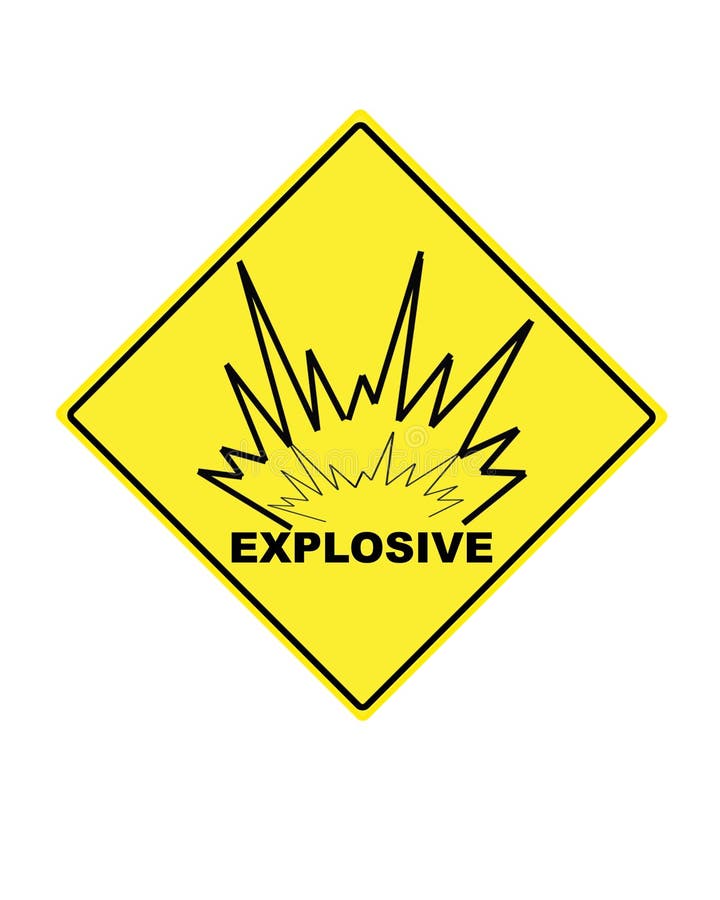 Warning Sign for Explosive Compounds Stock Illustration - Illustration ...
