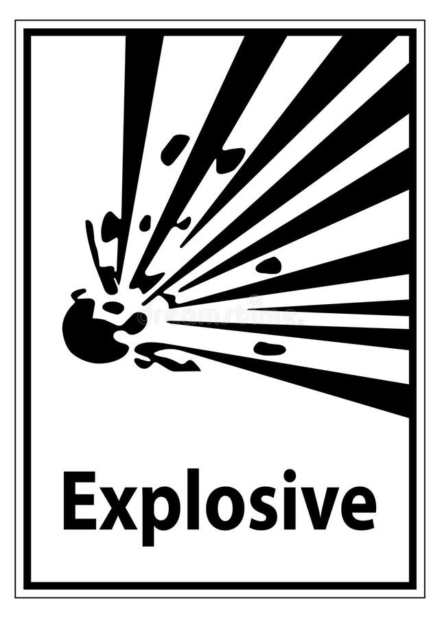 Warning Sign for Explosive Hazard with Bold Graphics and Clear Text ...