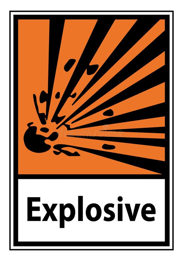 Warning Sign for Explosive Hazard with Graphic Representation of ...
