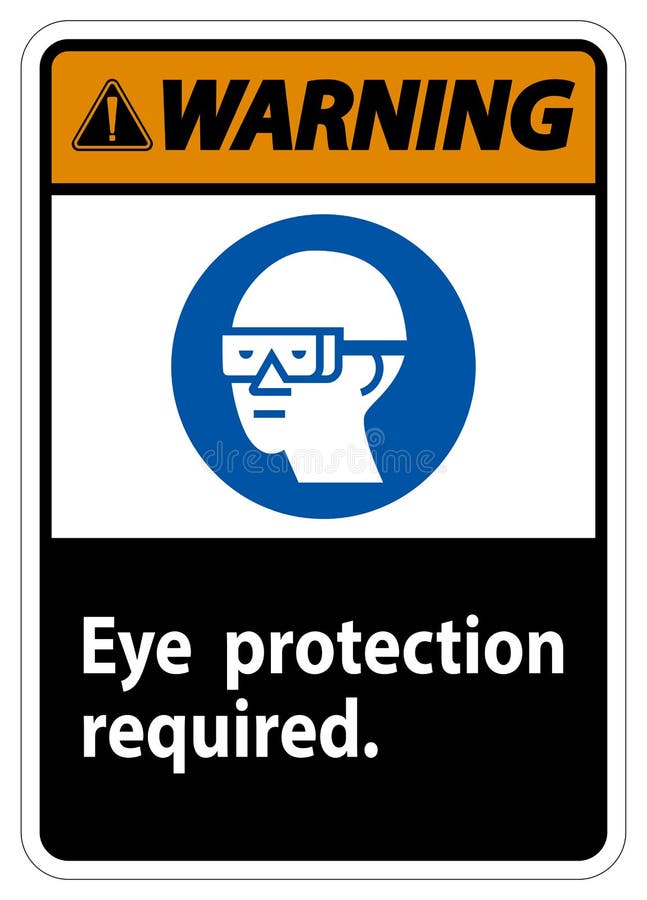 Warning Sign Eye Protection Required Symbol Isolate on White Background ...