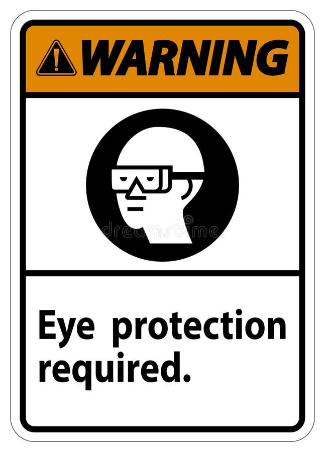 Warning Sign Eye Protection Required Symbol Isolate on White Background ...