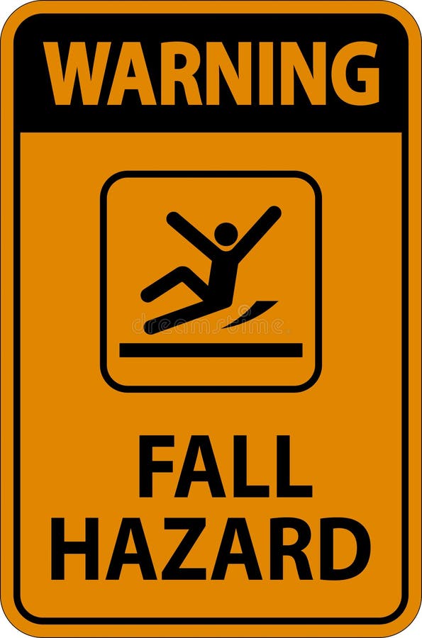 Warning Sign, Fall Hazard stock vector. Illustration of road - 305493445
