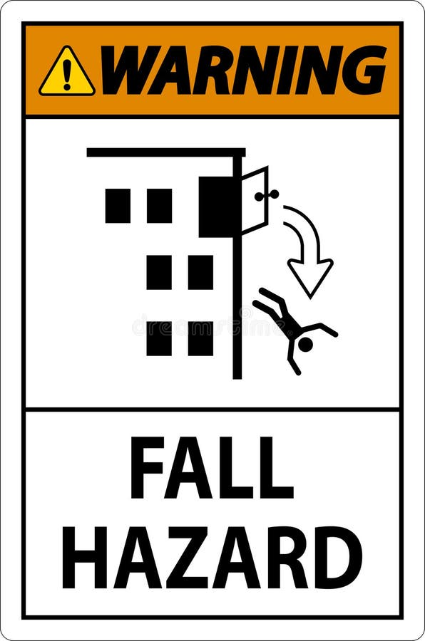 Warning Sign, Fall Hazard stock vector. Illustration of hazard - 305493461