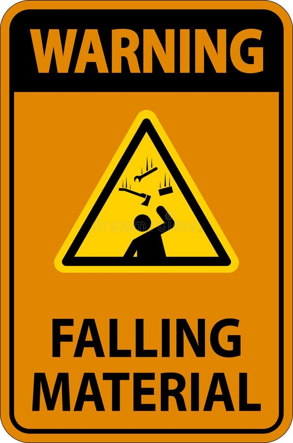 Warning Sign Falling Material Stock Vector - Illustration of label ...
