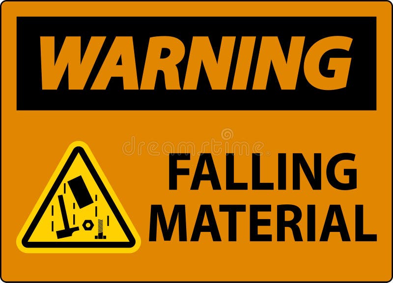 Warning Sign, Falling Material Stock Vector - Illustration of alert ...