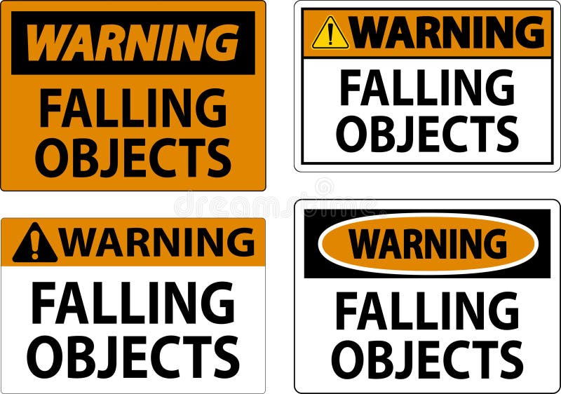 Warning Sign, Falling Objects Stock Vector - Illustration of caution ...