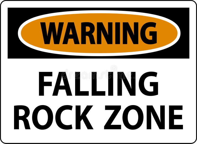 Warning Sign, Falling Rock Zone Stock Vector - Illustration of fall ...