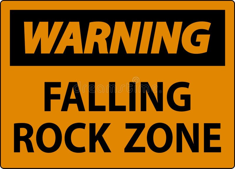 Warning Sign, Falling Rock Zone Stock Vector - Illustration of fall ...