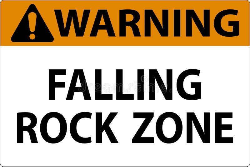 Warning Sign, Falling Rock Zone Stock Vector - Illustration of area ...